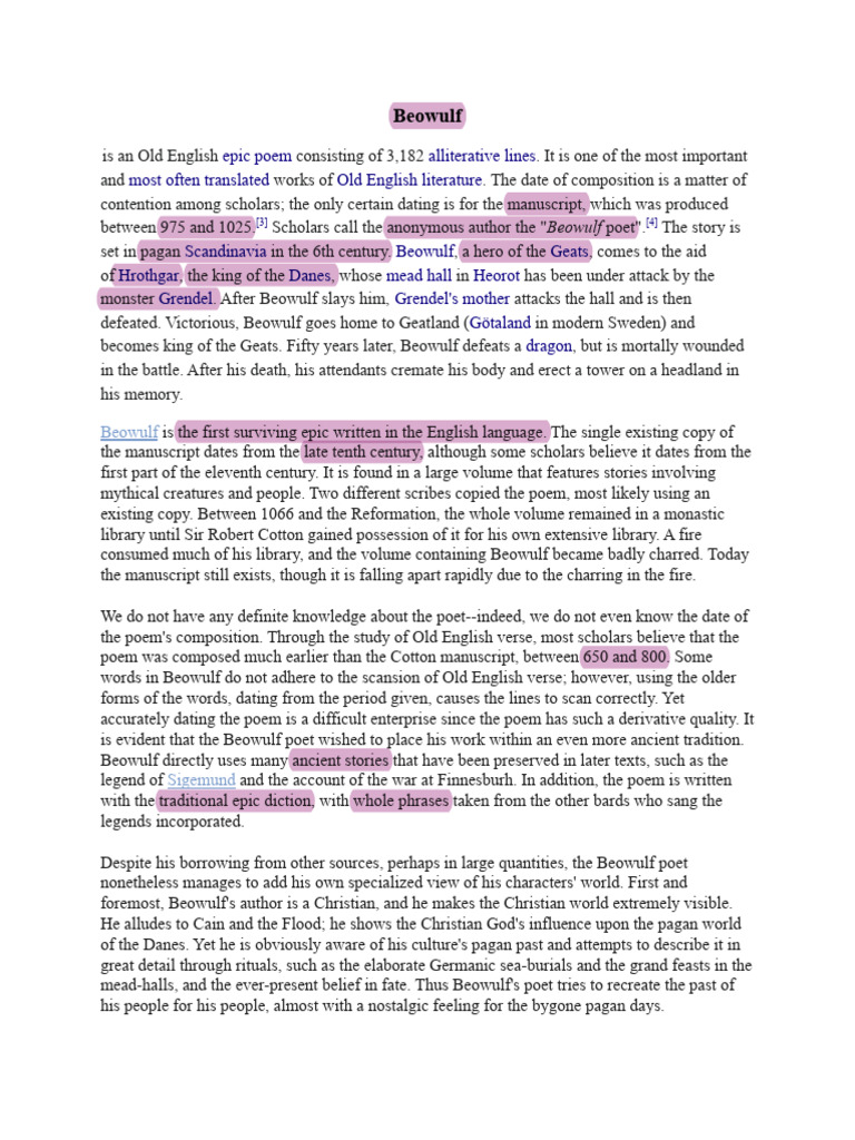 Beowulf | PDF | Beowulf | Medieval Legends