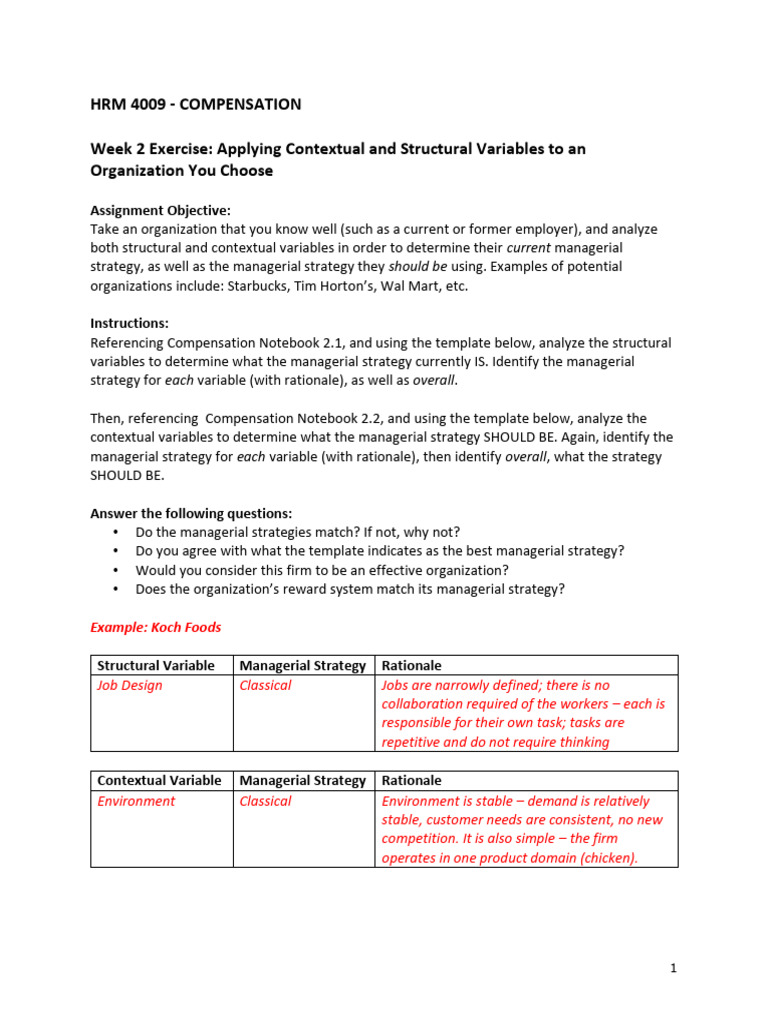 Compensation - Chapter 2 Exercise1 | PDF | Employment | Organizational Behavior