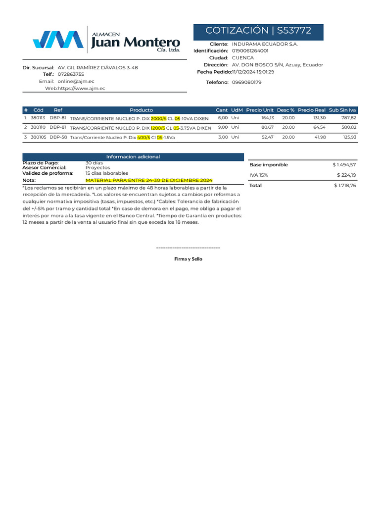 Cotización PDF - 2024-12-11T150740.664 | PDF | Economias | Dinero
