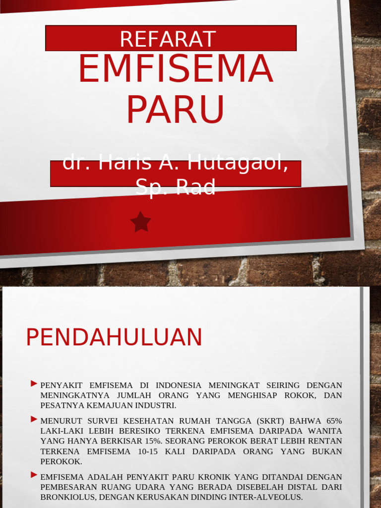 PPT Emfisema Paru Radiologi | PDF
