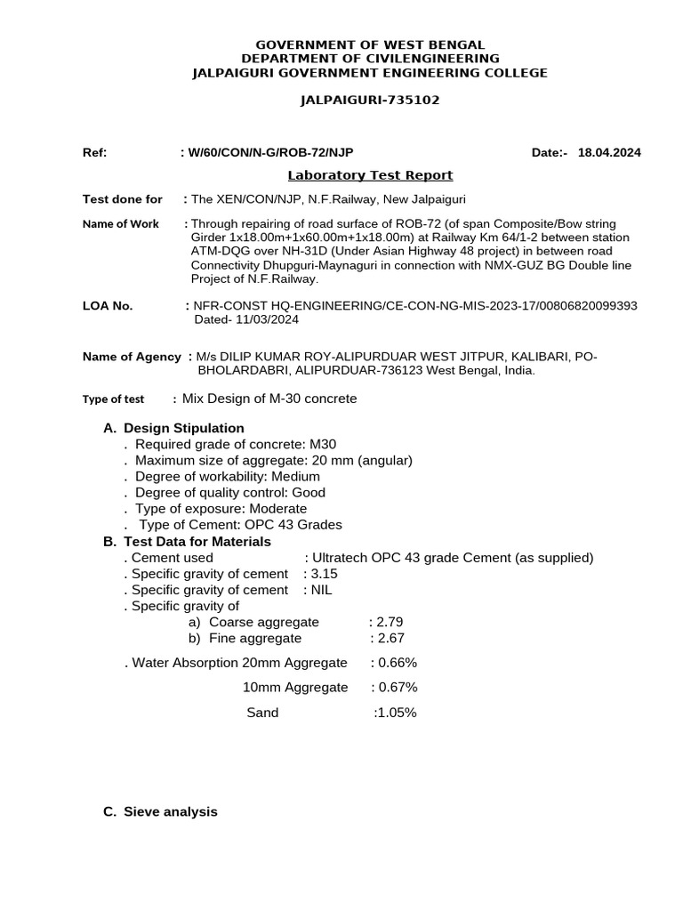 Mix Design repot RCC | PDF | Concrete | Engineering Tolerance