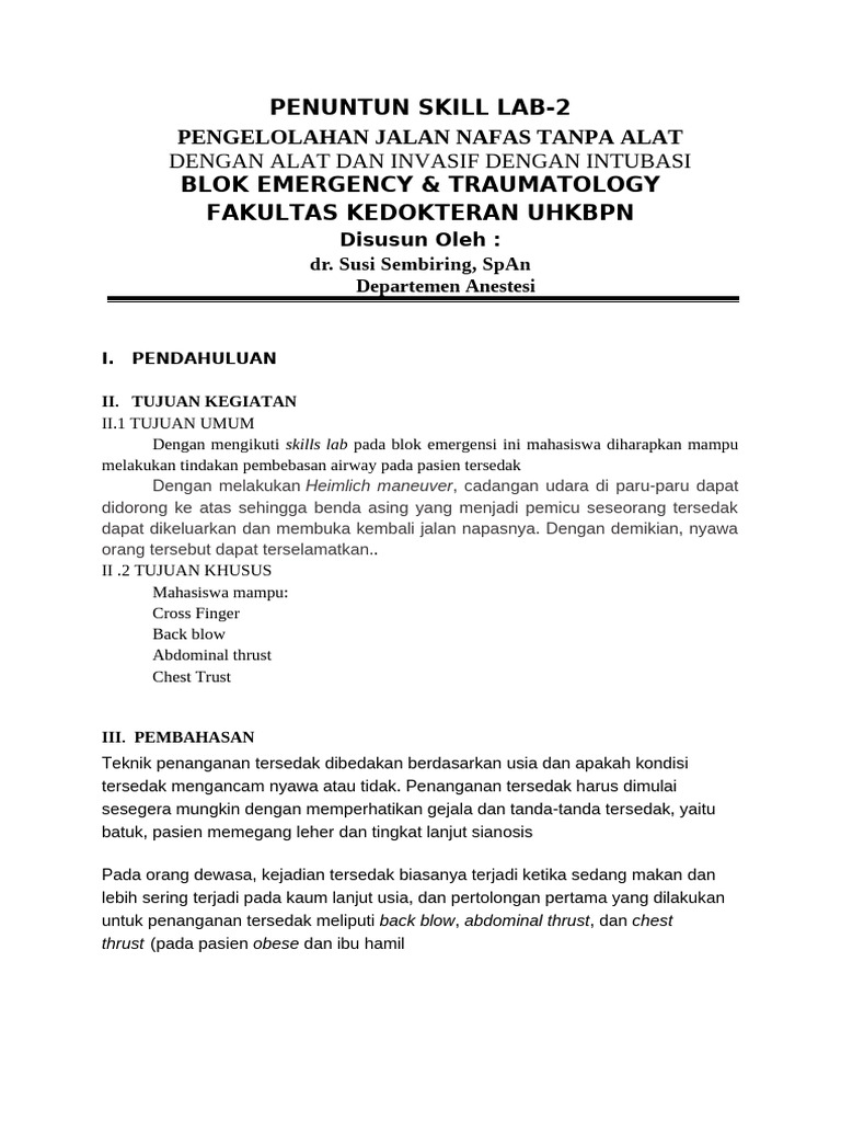 Skillslab 4-Helmich Manuver | PDF