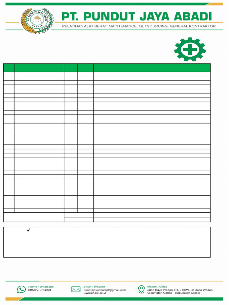 Form Cek List Operator Forklift | PDF