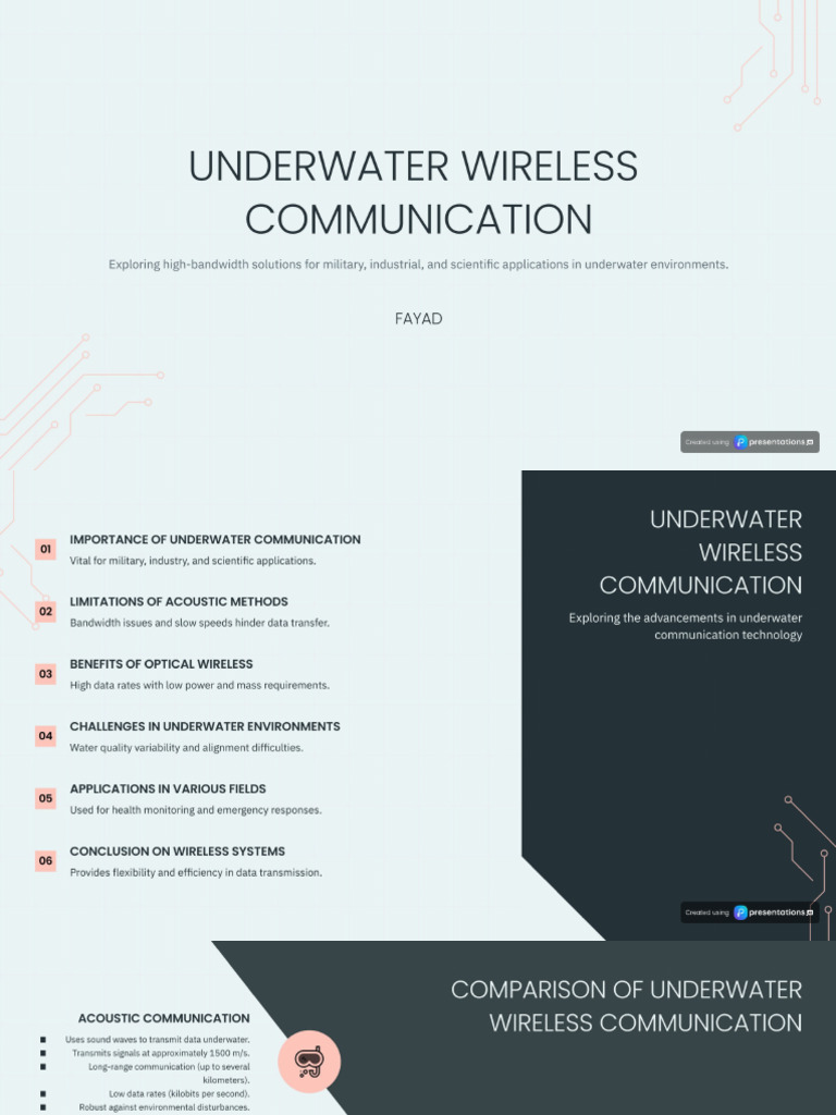 Seminar Report On Underwater Wireless Communication | PDF