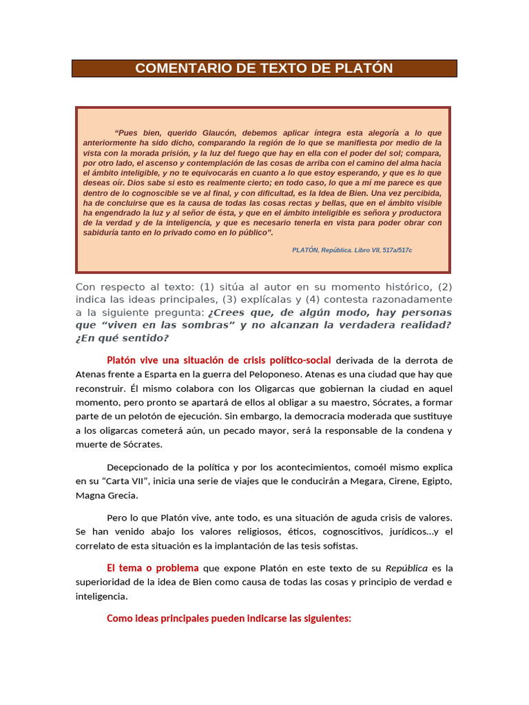 C - Texto - Platón | PDF | Platón | Conocimiento