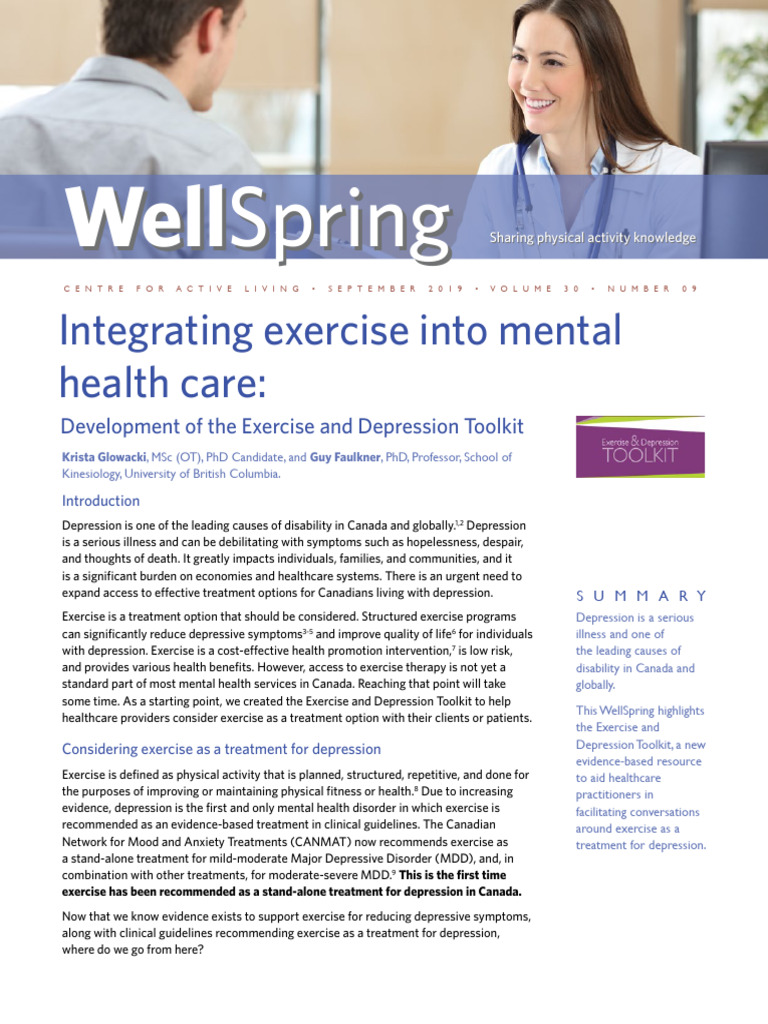 2019-sept-exercise-depression-toolkit | PDF | Major Depressive Disorder ...