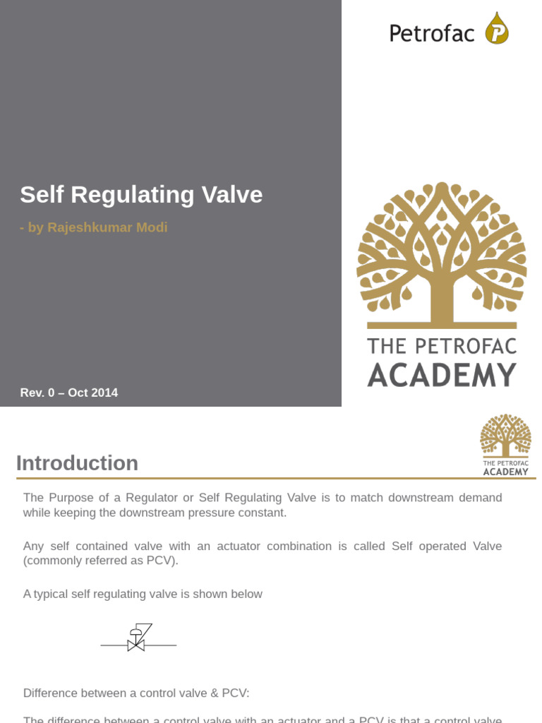 Self Regulating Valve Overview | PDF | Valve | Mechanical Engineering