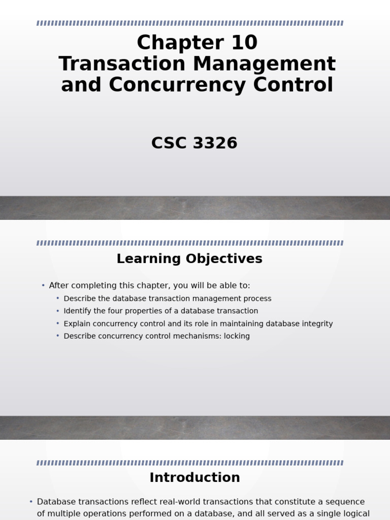 Chapter10 TransactionManagementandConcurrencyControl | PDF | Database ...