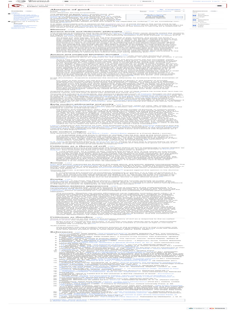 Absence of Good - Wikipedia | PDF | Metaphysics | Religious Belief And ...