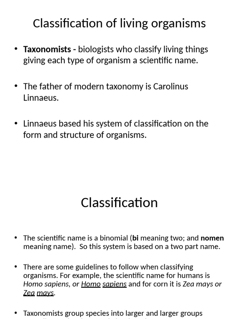 Classification - 022018 | PDF | Leaf | Taxonomy (Biology)