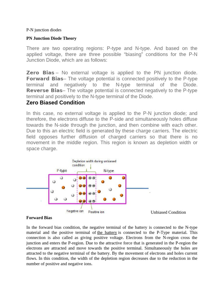 PN Junction Diodes | PDF | P–N Junction | Electricity
