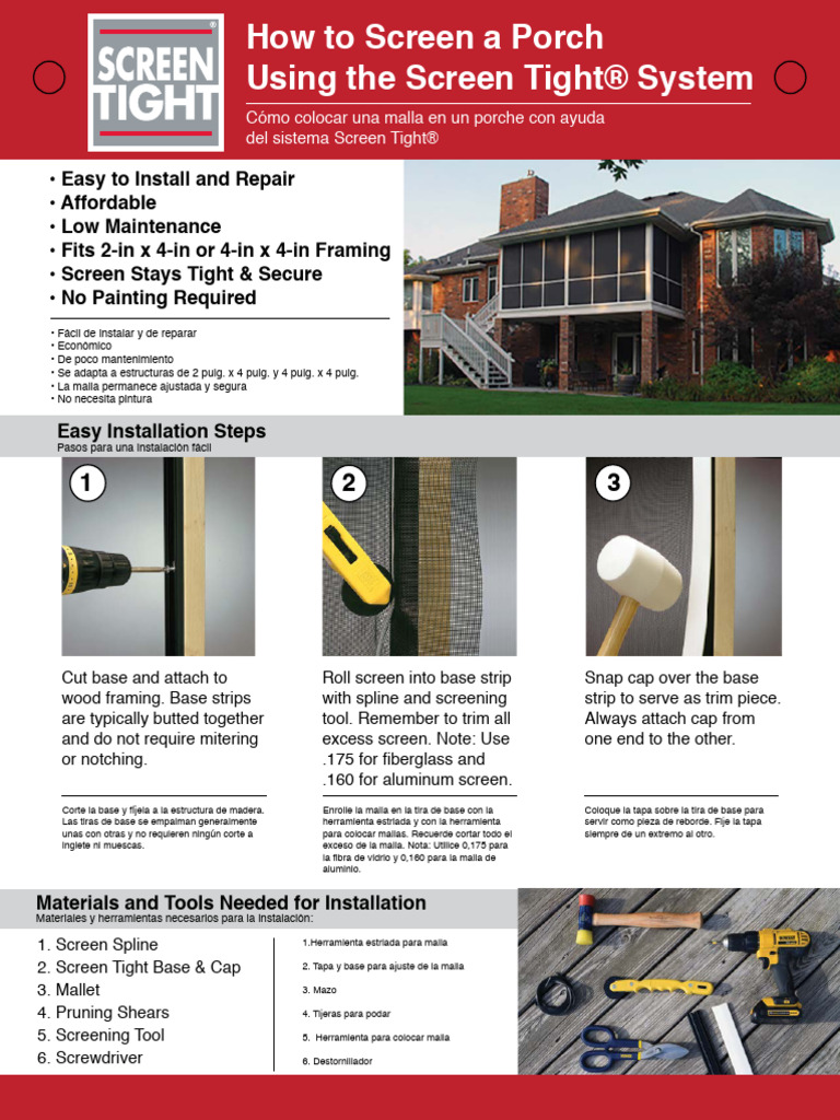 ScreenTightSystem Install Instructions | PDF