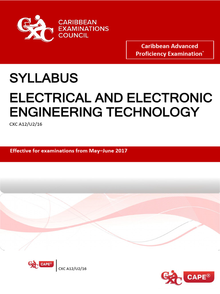 CAPE Electrical and Electronic Engineering Technology Syllabus | PDF ...