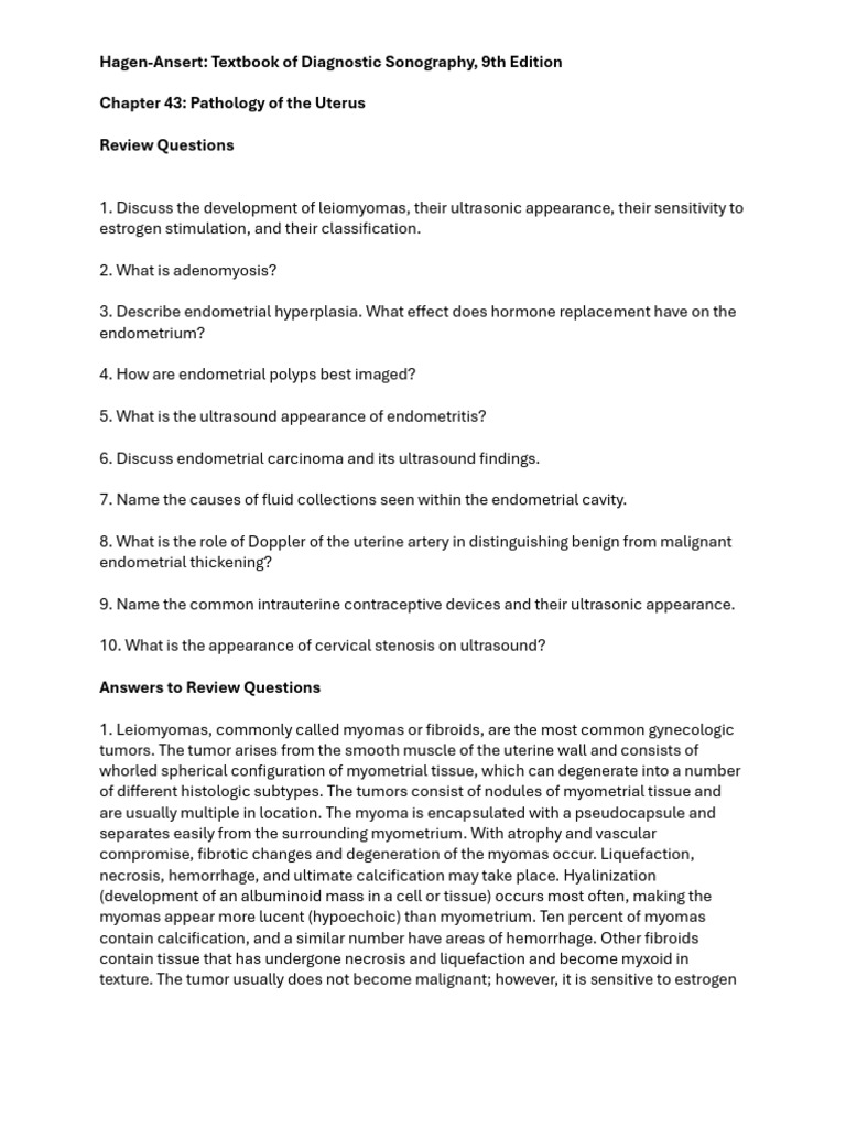 uterus pathology | PDF | Medical Ultrasound | Uterus