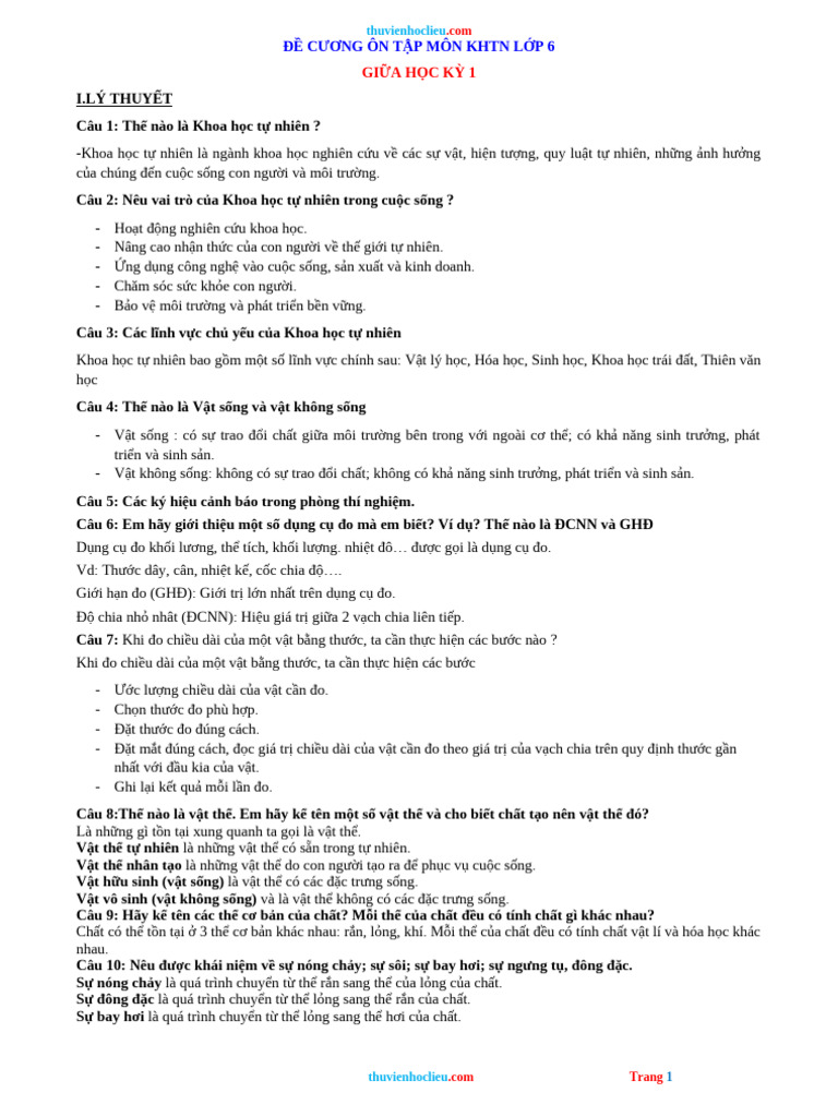 thuvienhoclieu.com-De-cuong-on-tap-KHTN-6-giua-HK1-nam-2022-2023 | PDF