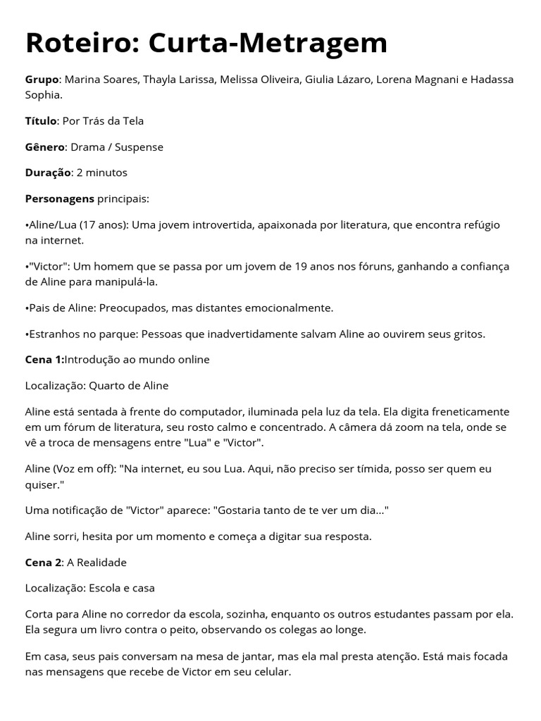 Roteiro Curta-Metragem PDF | PDF