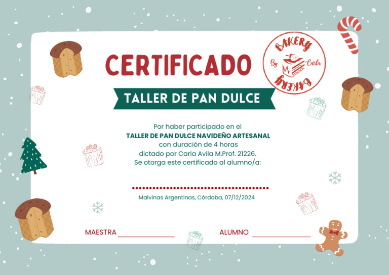 Certificado Pan Dulce | PDF