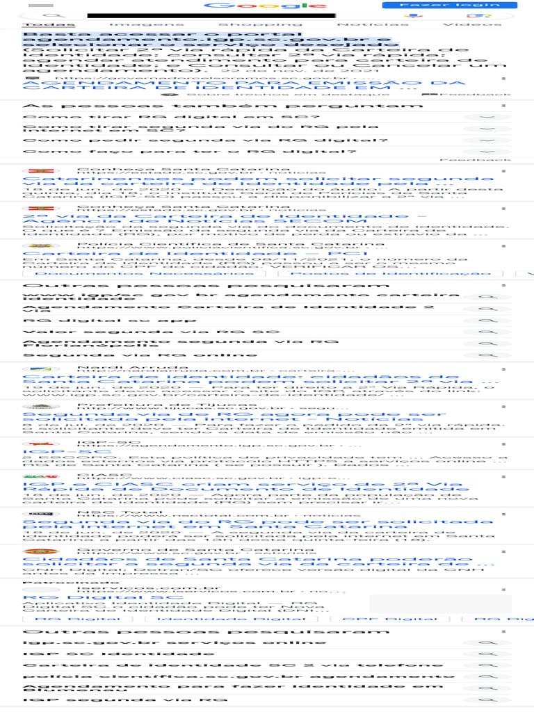Como Solicitar 2ª Via do RG Digital SC | PDF