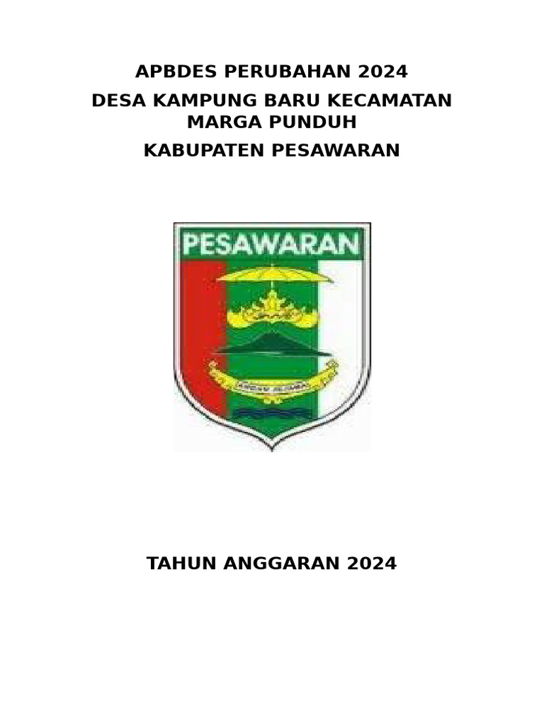 APBDes Perubahan 2024 Desa Kampung Baru | PDF