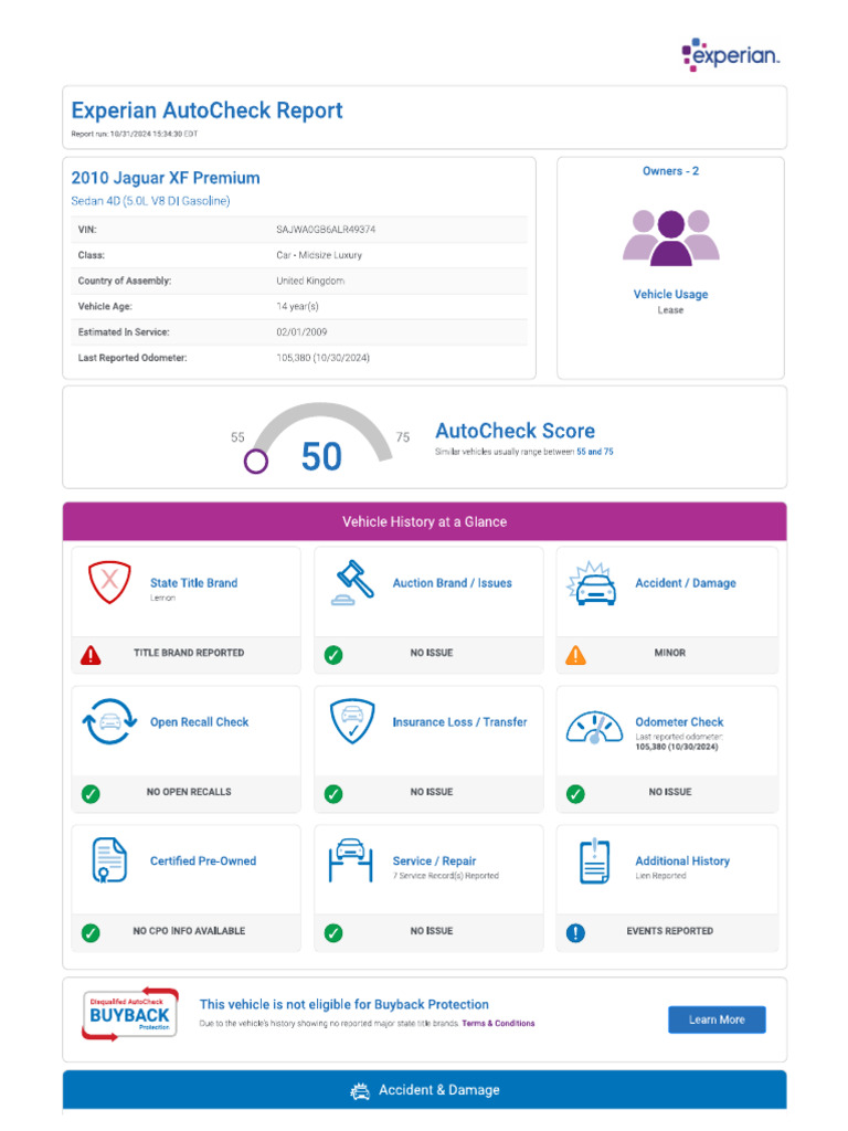 AutoCheck Report | PDF