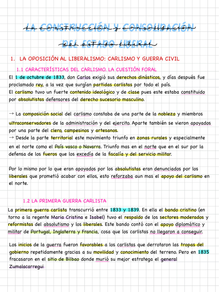 La Construccion y Consolidacion Del Estado Liberal | PDF | Política de españa | Gobierno