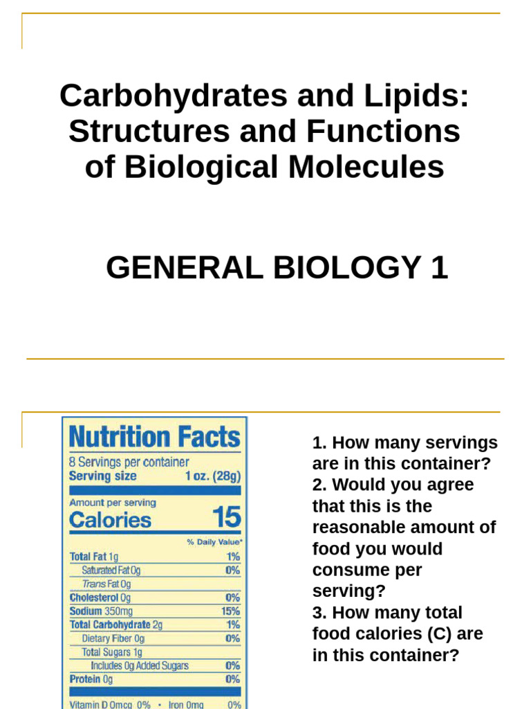 Carbohydrates and Lipids | PDF | Carbohydrates | Fatty Acid