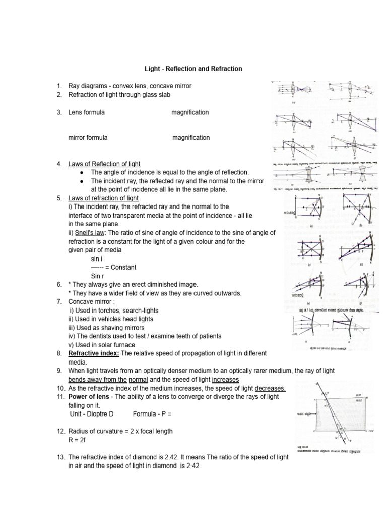 Light - Reflection and Refraction - 1 | PDF