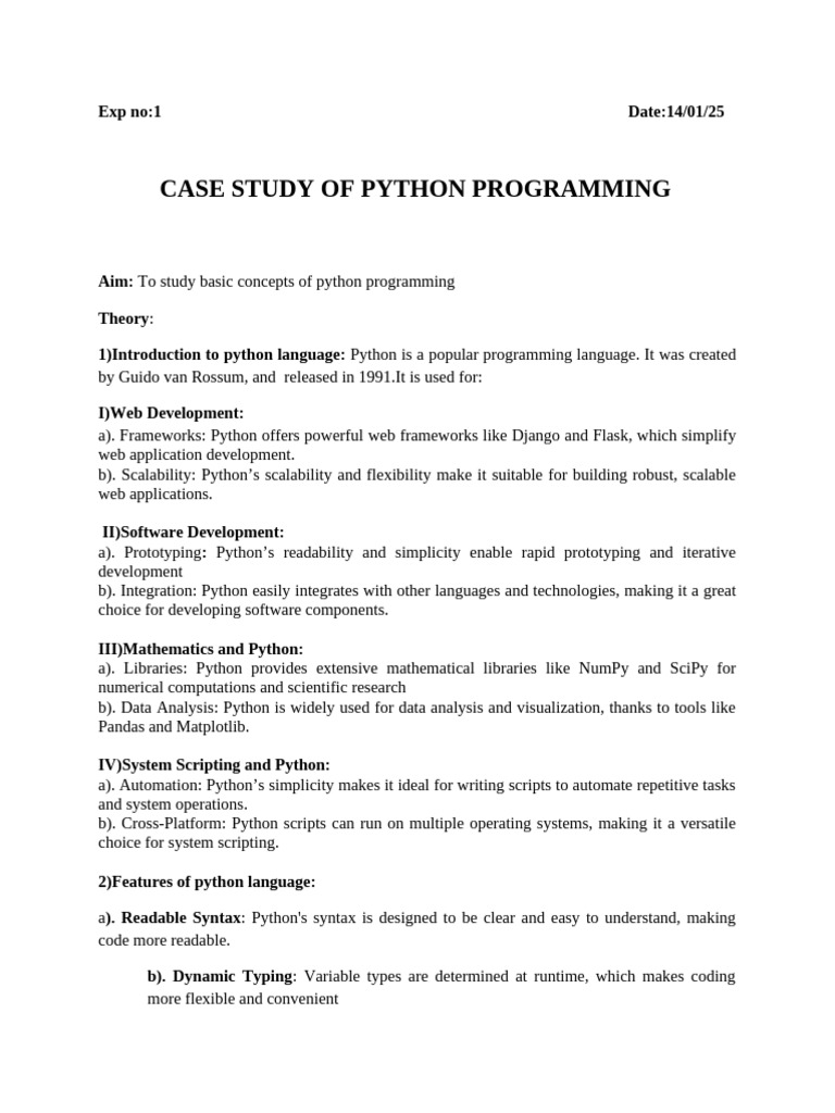 Exp no _1 python etc sss2 (1) | PDF | Python (Programming Language) | Computer Program