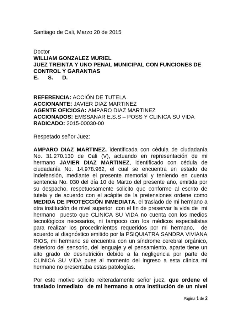 Memorial Amparo Diaz | PDF | Clínica | Medicina