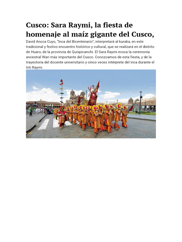 SARA RAYMI HUARO | PDF