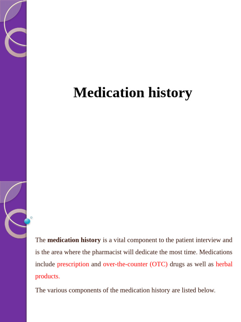 Medication History Pdf Allergy Chemistry
