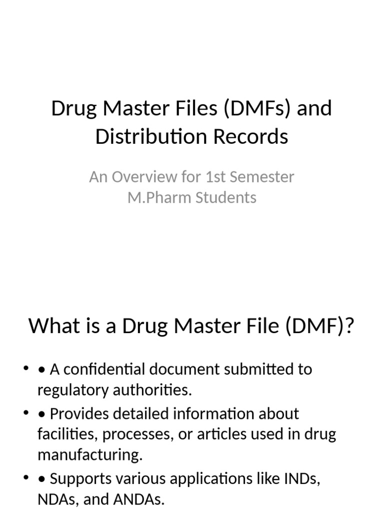 DMF and Distribution Records Presentation | PDF