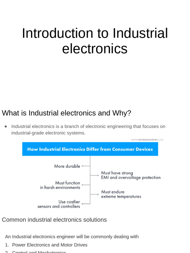 Industrial Electronics Overview | PDF | Electric Vehicle | Numerical ...