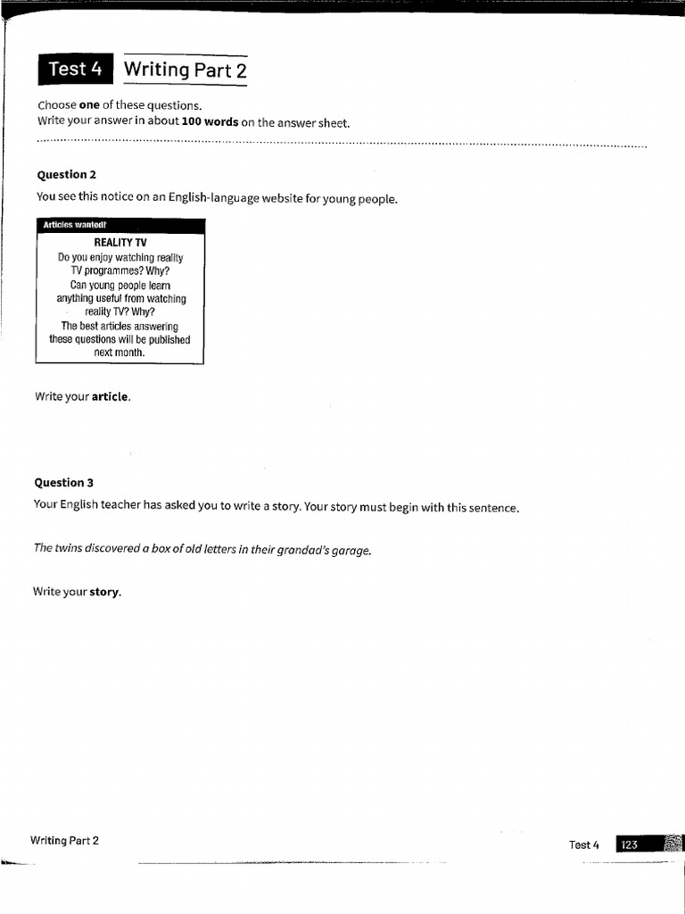 B1 Writing part 2 Test 4 | PDF