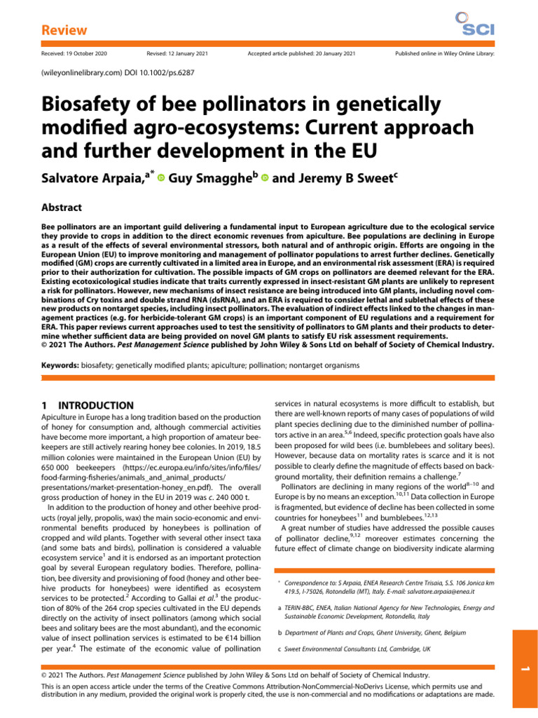 arpaia2021 | PDF | Honey Bee | Pollination
