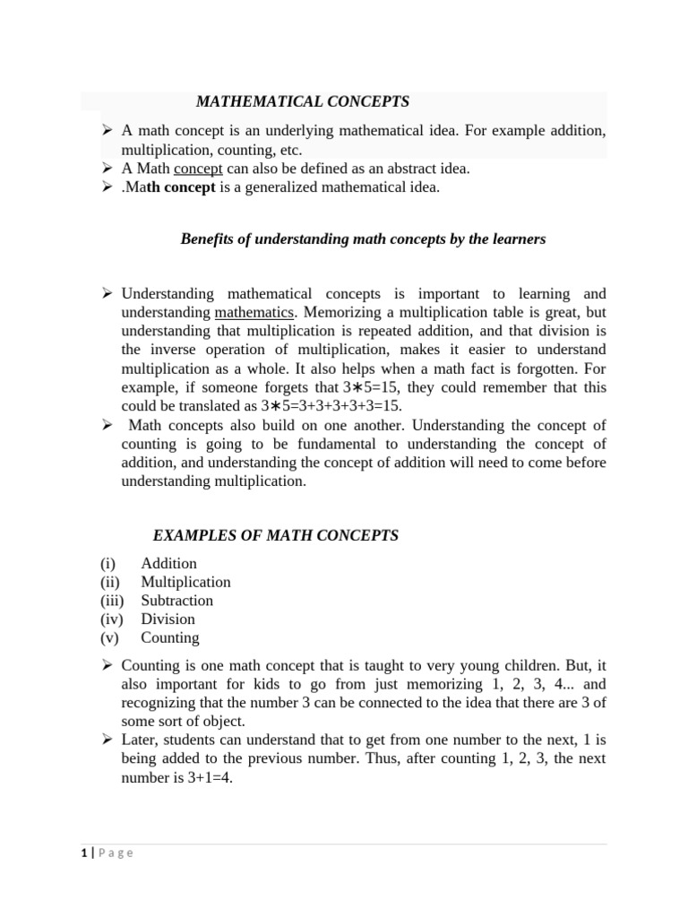 Misconception in Mathematics | PDF | Mathematics | Multiplication