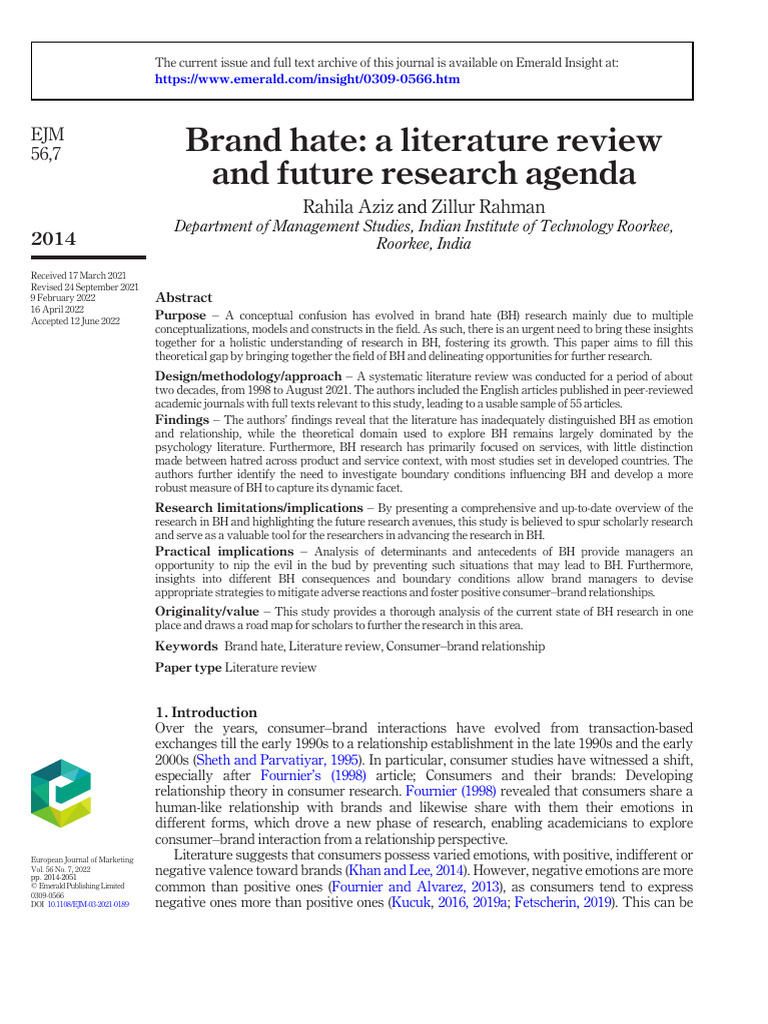 Brand Hate | PDF | Emotions | Hatred