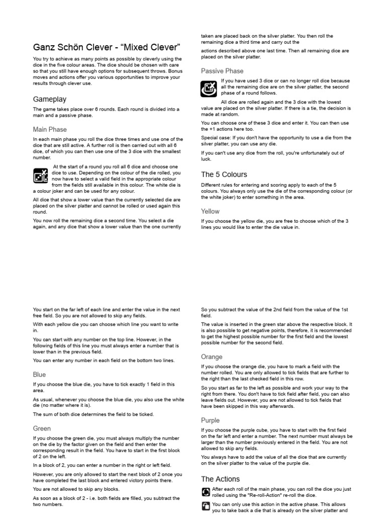 Ganz_Schon_Clever_Deluxe_-_Mixed | PDF | Dice