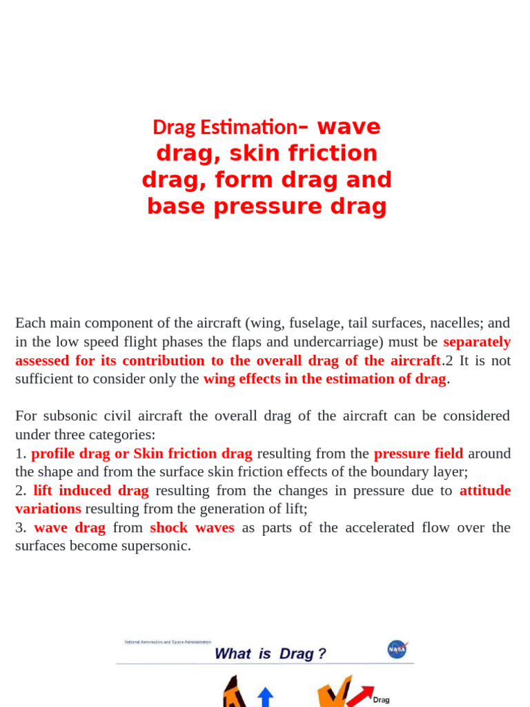 Drag Estimation Skin Wave Form Drag | PDF | Drag (Physics) | Lift (Force)