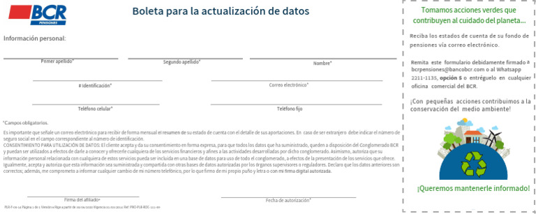 Boleta Actualizacion Datos | PDF | Industrias de servicio