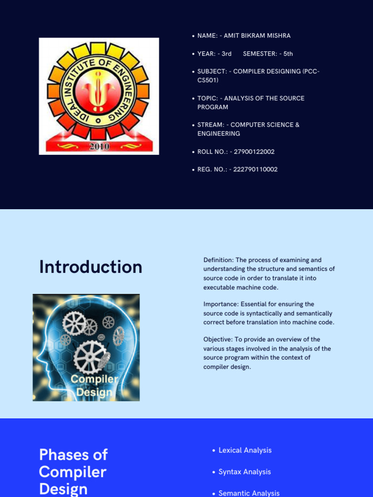Compiler Design: Source Program Analysis | PDF | Compiler | Parsing