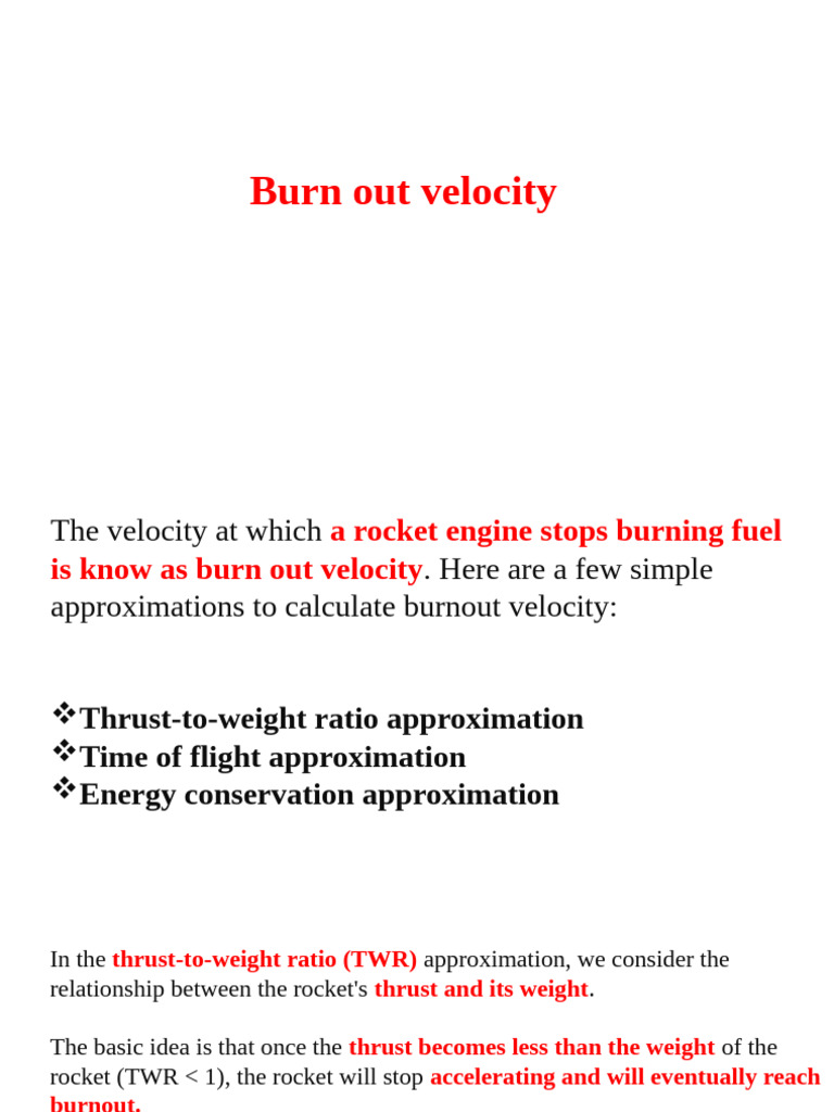Burnout Velocity | PDF | Rocket | Aerospace Engineering