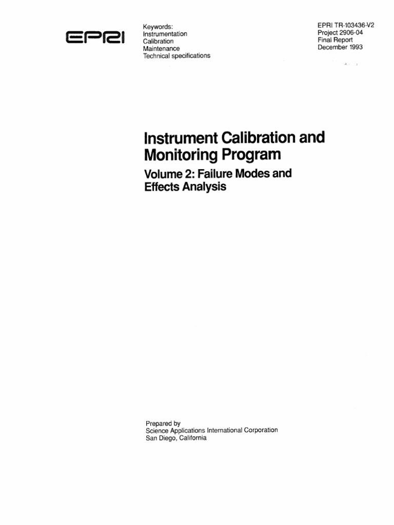 TR_103436_V2_Instrument Calibration and Monitoring Program_ Volume 2_ Failure Modes and Effects ...