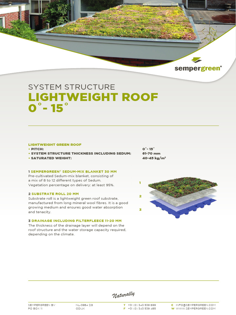 System Structure Lightweight Green Roof 0-15 | PDF