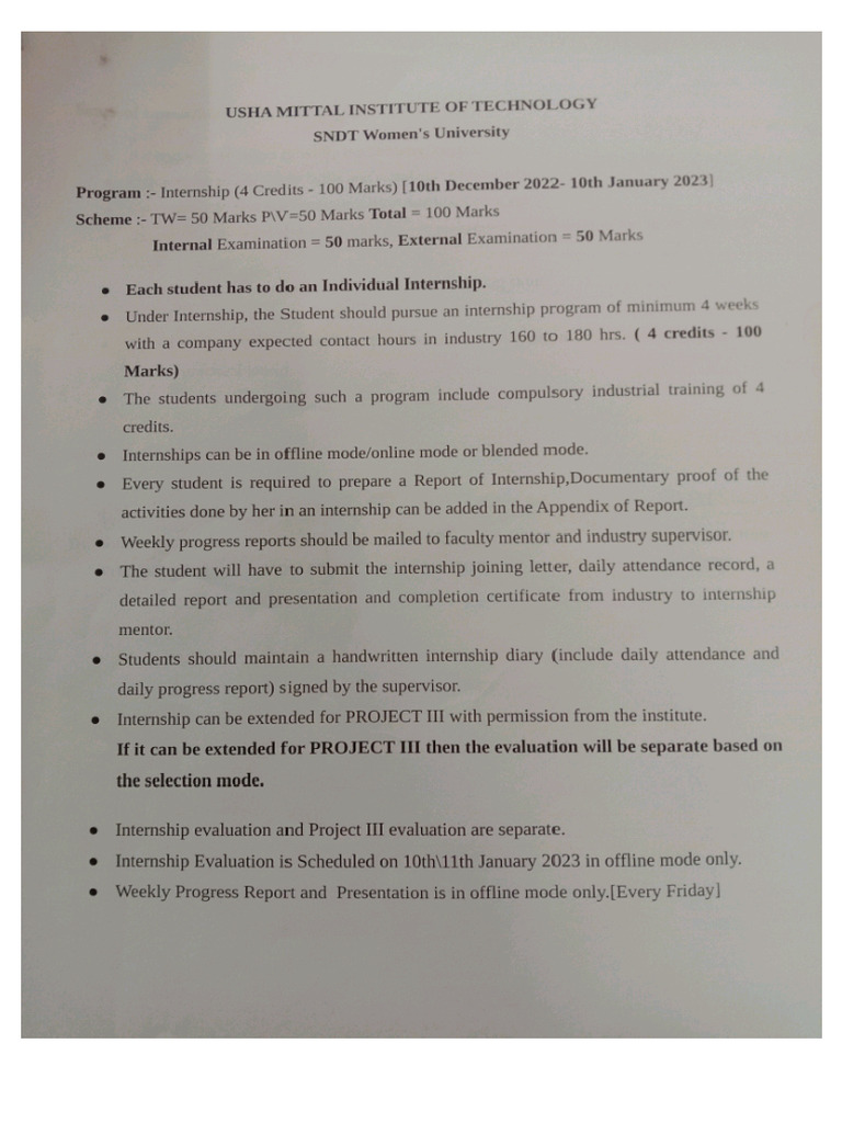 Internship Rules and regulations | PDF