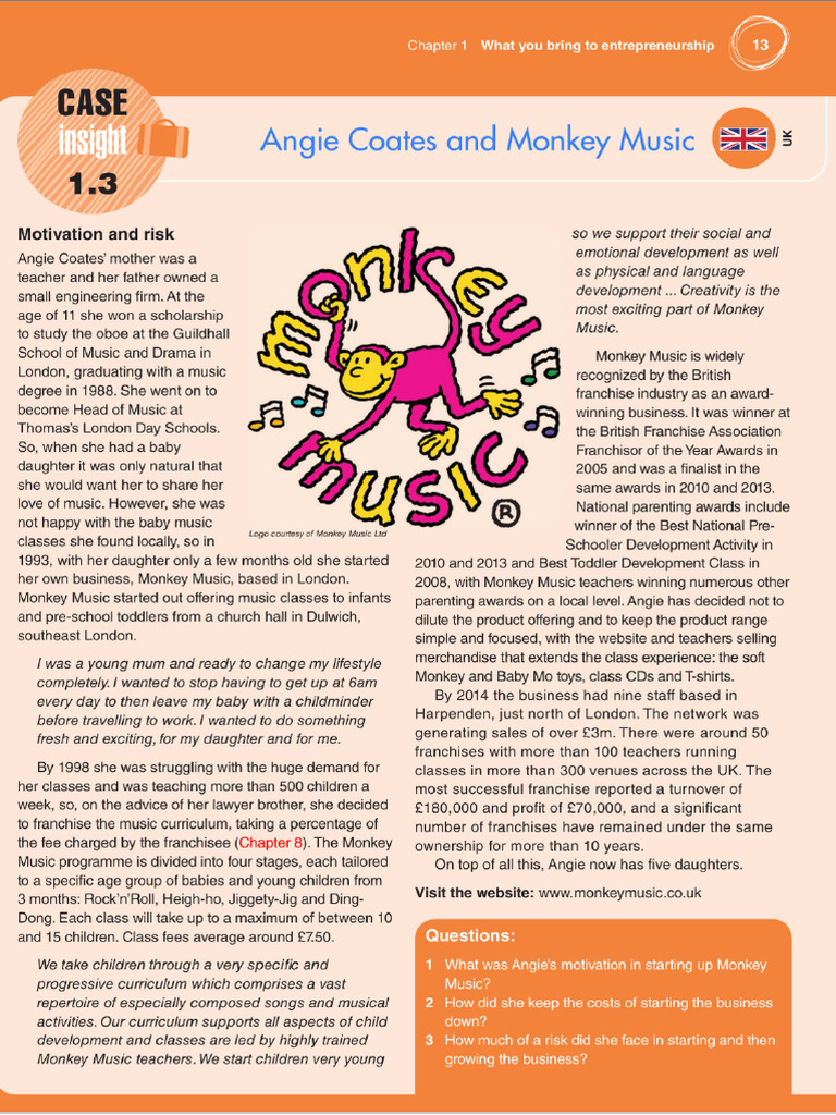 Case Study - Angie Coates and Monkey Music | PDF
