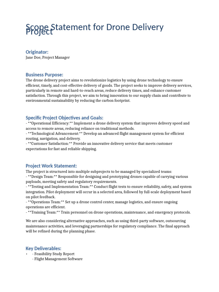 Drone_Delivery_Project_SWOT_Analysis | PDF | Unmanned Aerial Vehicle ...