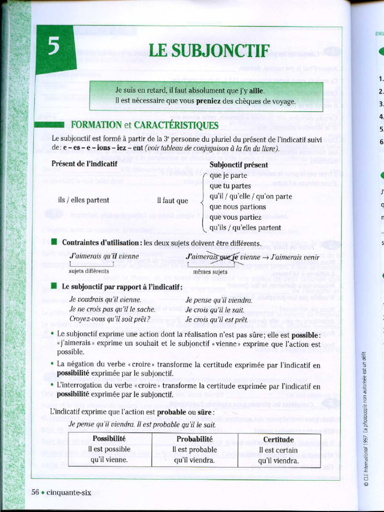 Le Subjonctif | PDF