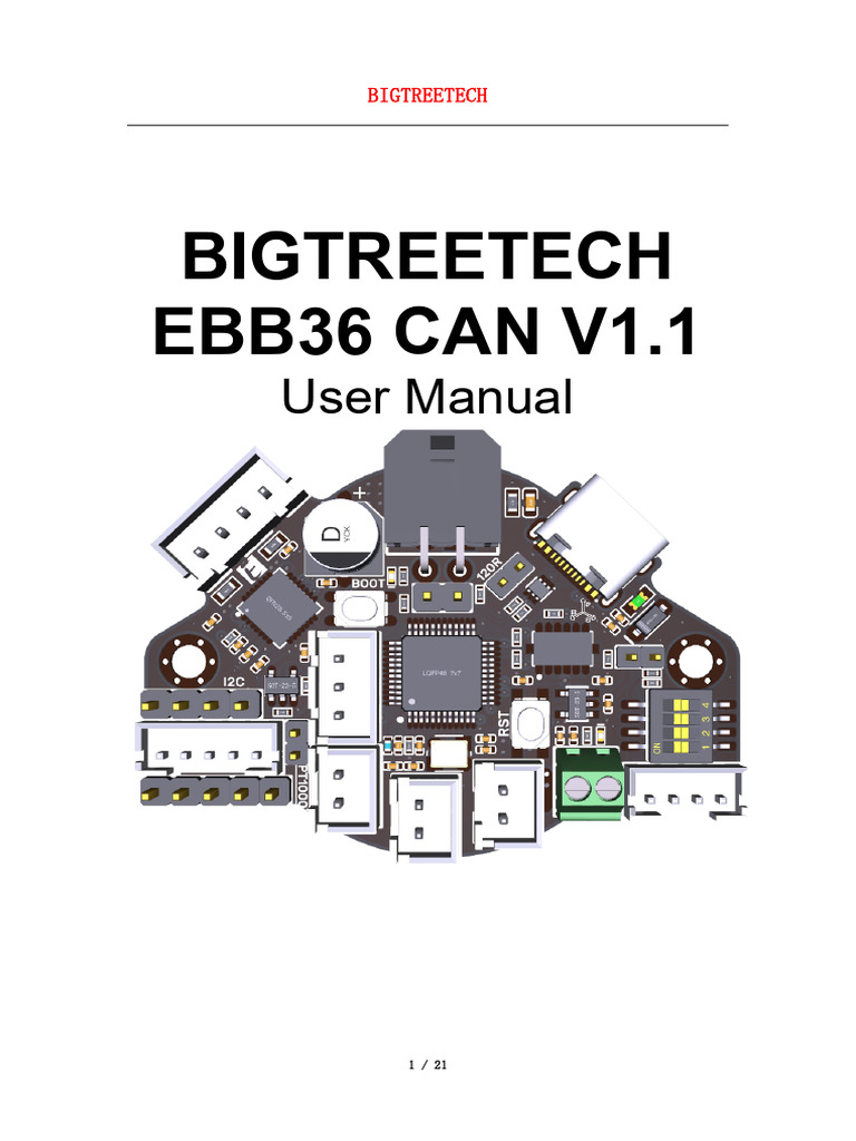 BIGTREETECH EBB36 CAN V1.1 User Manual | PDF | Usb | Power Supply
