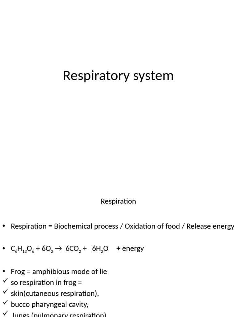 Frog Respiratory System Overview | PDF | Respiratory System | Lung